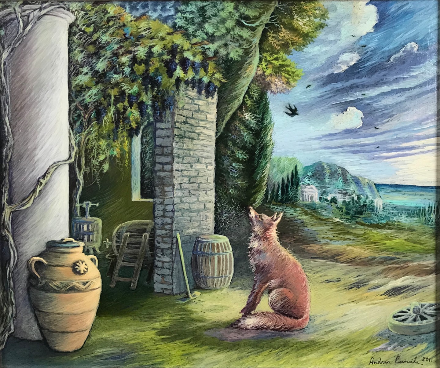 La volpe e l’uva Pittura da Andrea Canale | Artmajeur La volpe e l’uva Pittura da Andrea Canale | Artmajeur