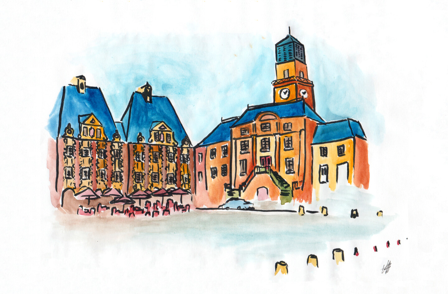 La Mairie De Charleville, Peinture par Antoine Dazy | Artmajeur