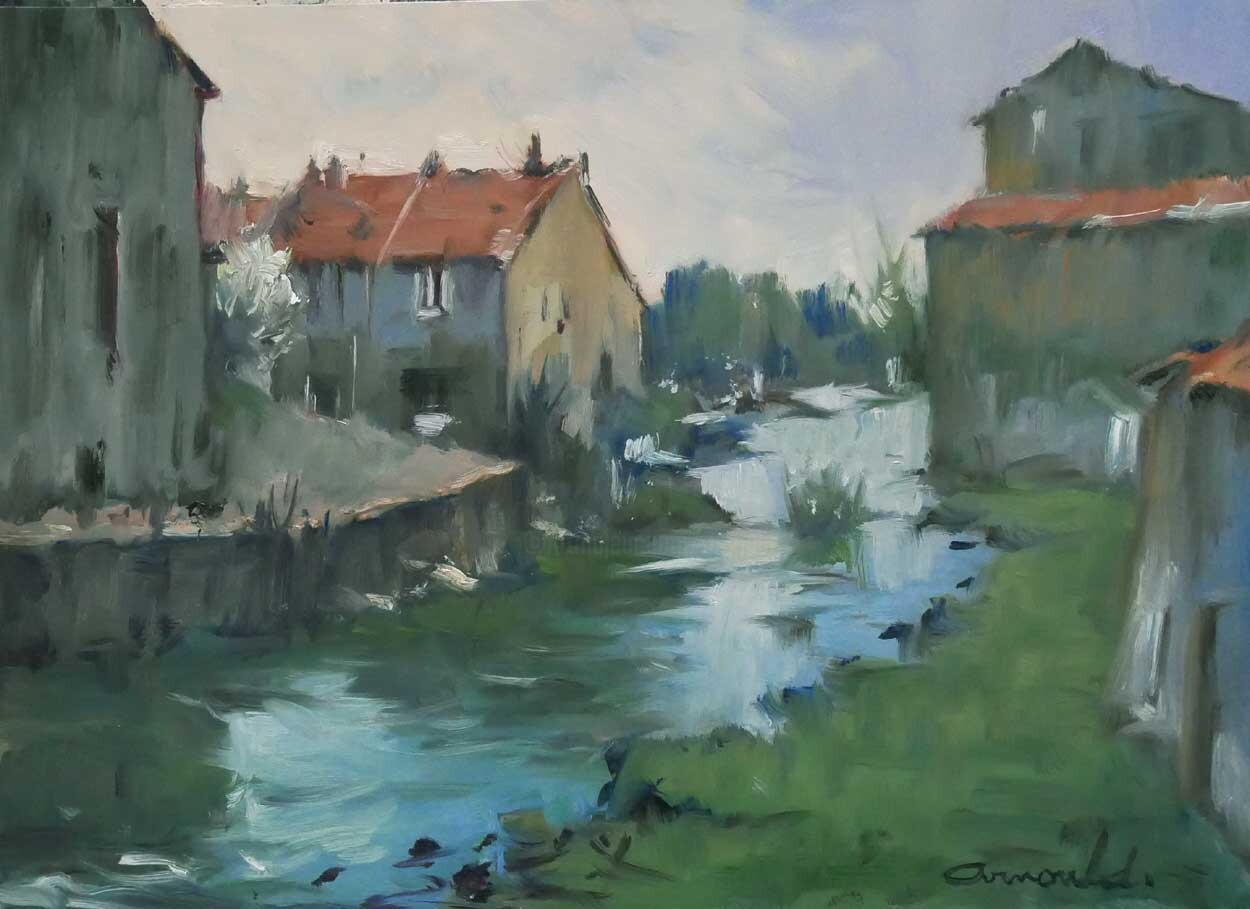 Paysage 88 (Huile Sur Papier 42 X 29,7), Painting by Christian Arnould | Artmajeur