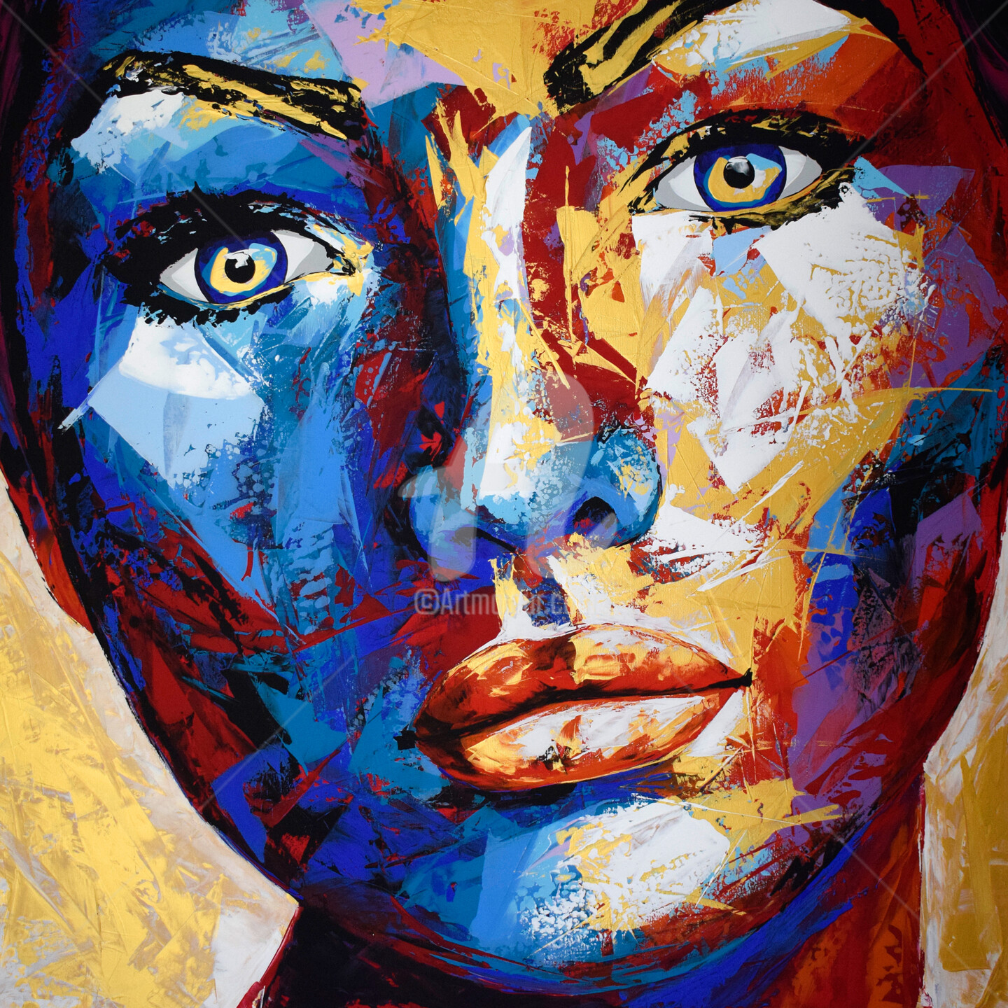 Original 102 Gold Face, Malerei von Eugen Dick | Artmajeur