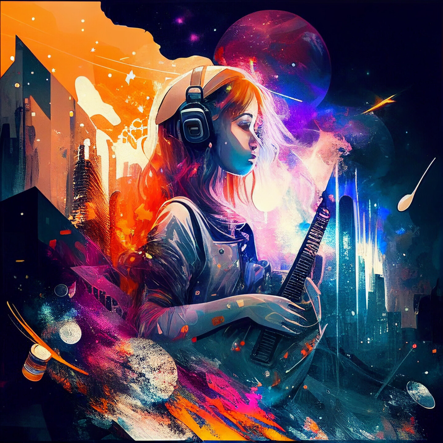 Rhythmic Guitar, Arts numériques par China Alicia Rivera | Artmajeur