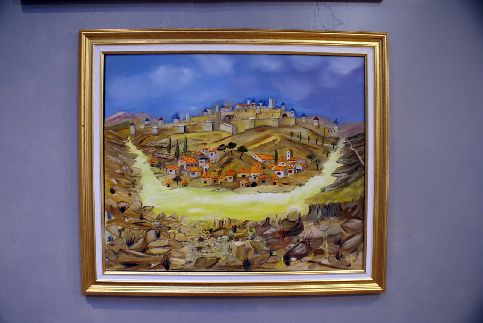 Carcassonne , La Cité , La Rivière L'aud, Peinture par Daniel.C | Artmajeur