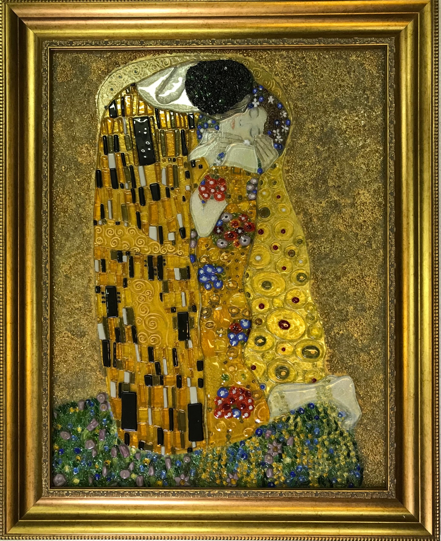 The Kiss, Inspired By Gustav Klimt- Fusi, 绘画 由Decus Art Glass | Artmajeur
