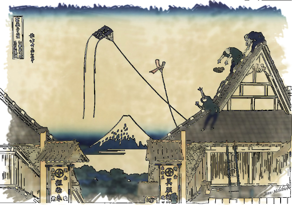 Katsushika Hokusai Vu Des Magasins De Su, Digital Arts by Jamy Delpias ...