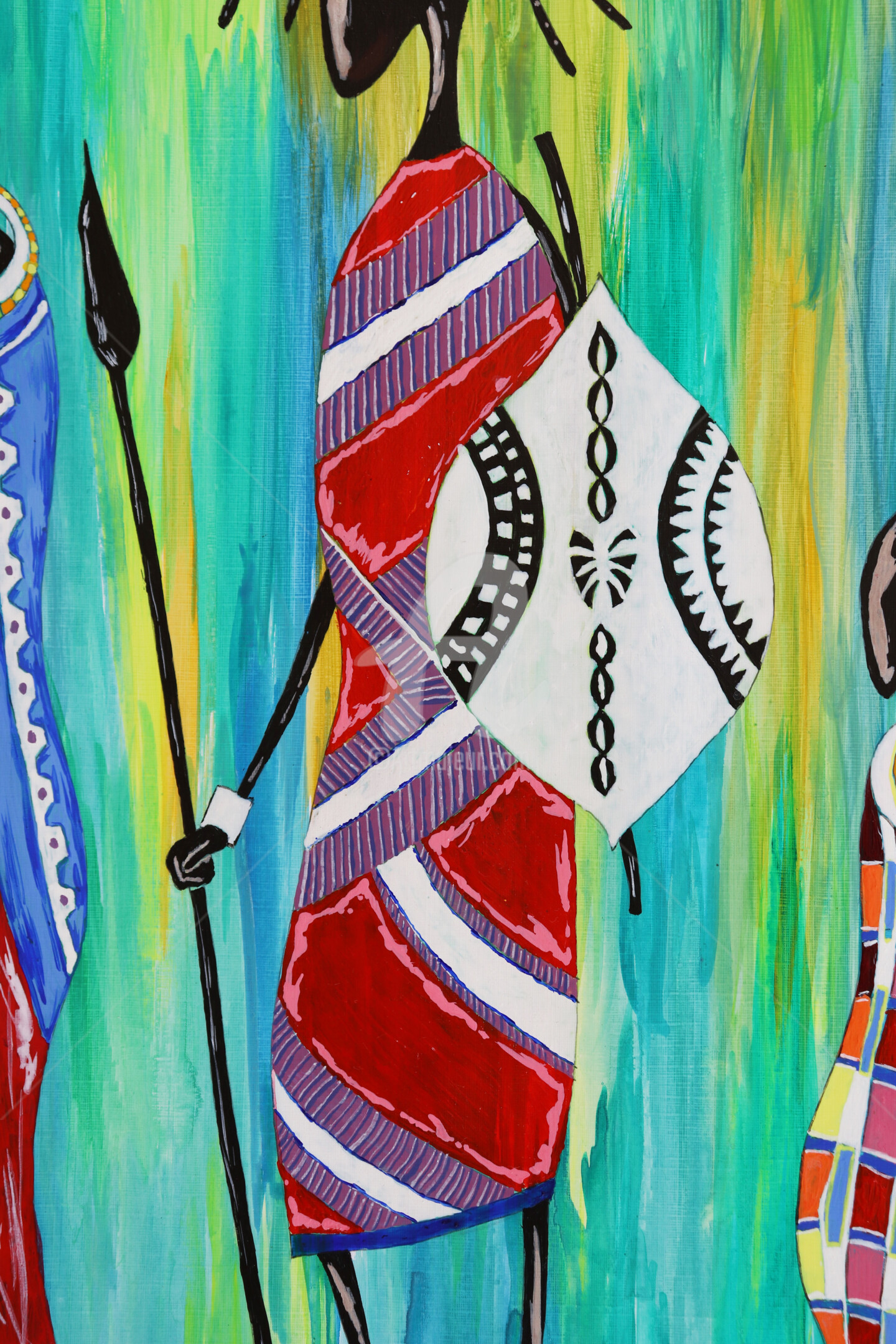 Original Maasai Tribal Painting, Painting by Hiten Mistry | Artmajeur