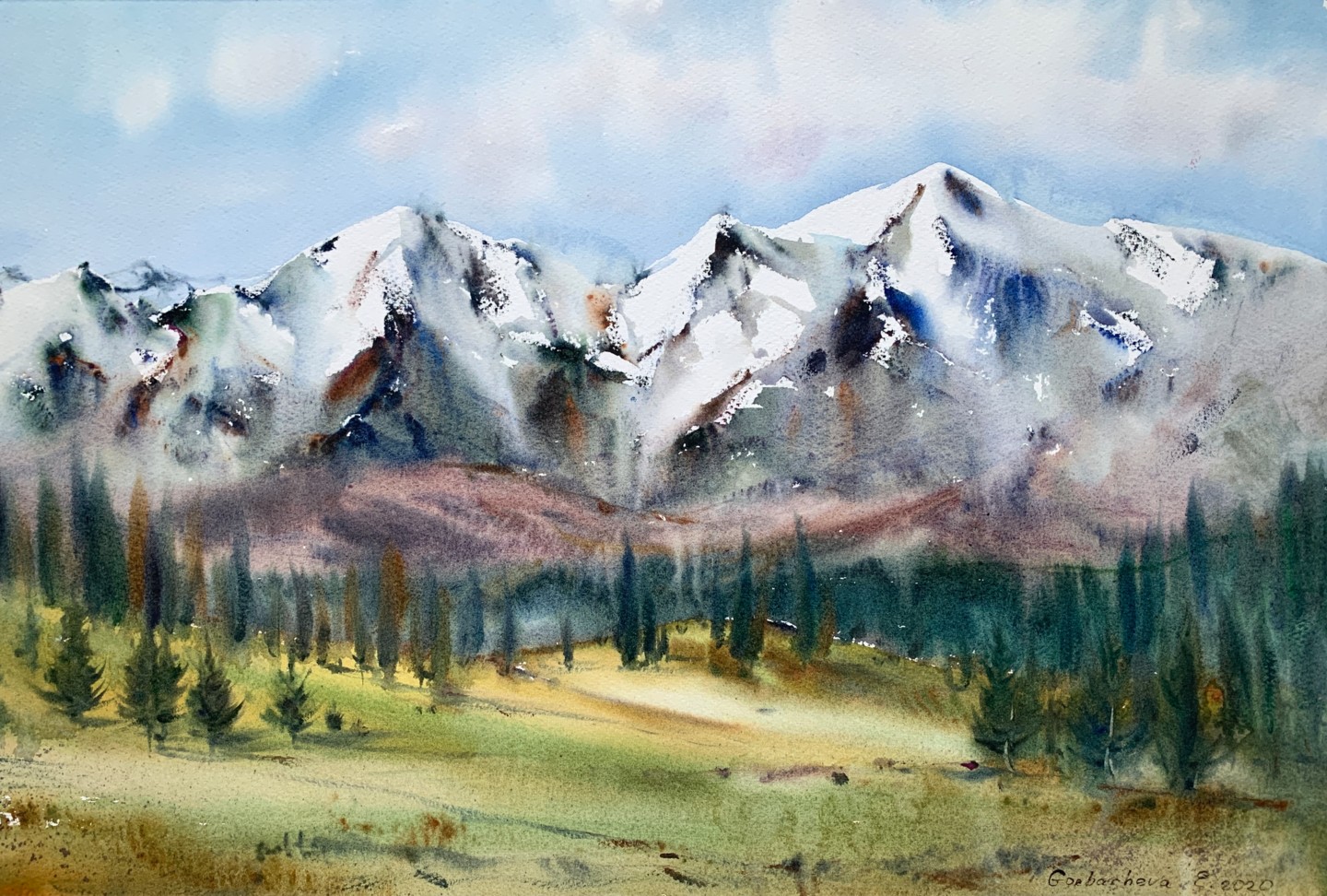 Mountainscape #6, 绘画 由Eugenia Gorbacheva | Artmajeur