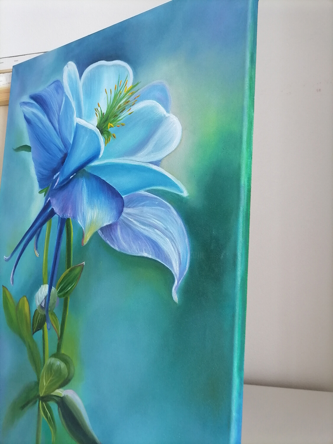 Blue Flower Paintings On Canvas
