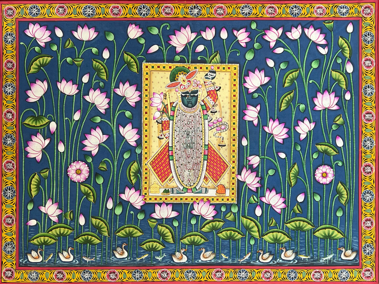 Pichwai Painting ( Lord Krishna ) 1, Peinture par Kailesh Jee | Artmajeur