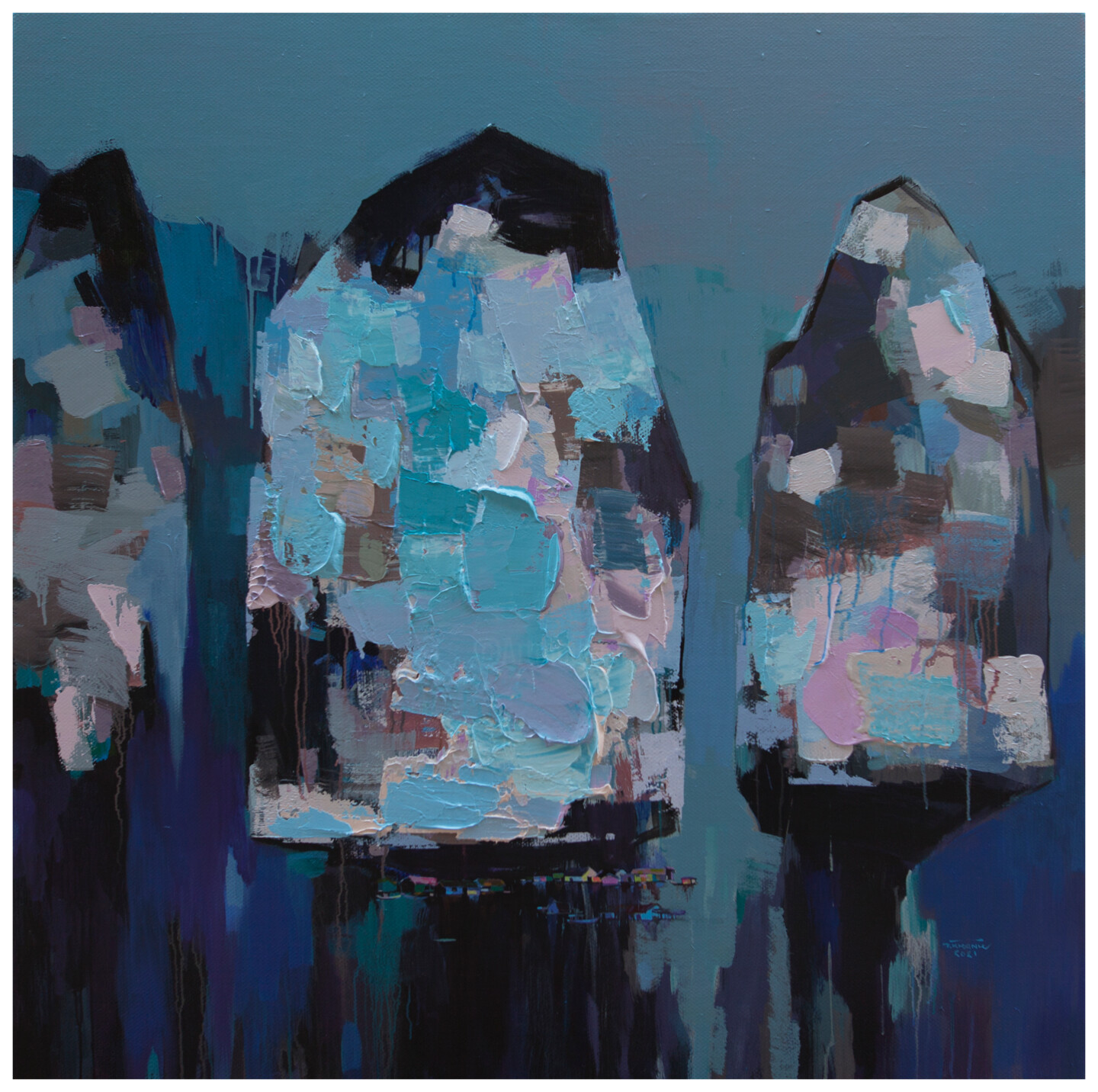 Fishing Village On The Ha Long Bay, Painting by Khanh The Bui | Artmajeur