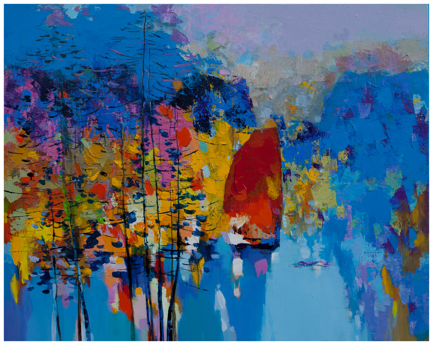 The Red Mountain, Painting by Khanh The Bui | Artmajeur