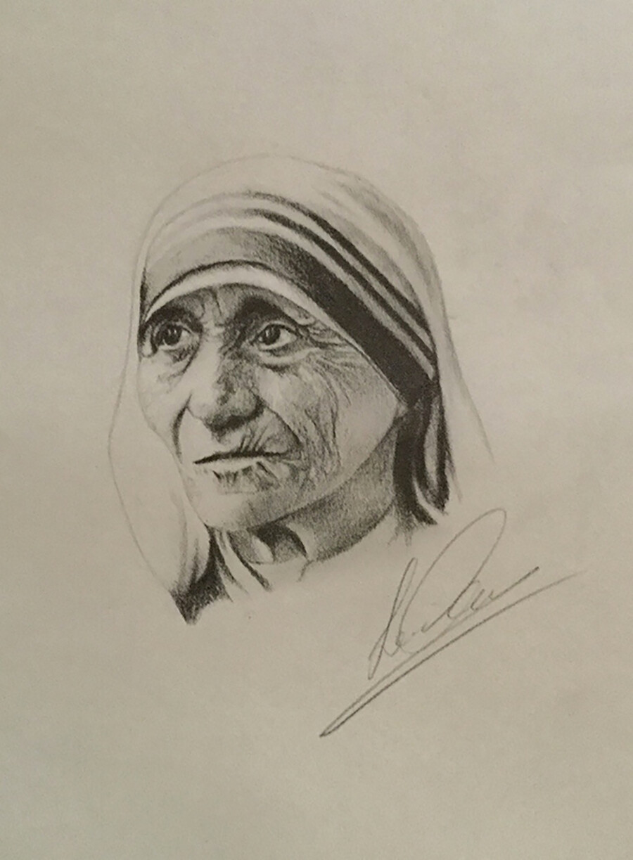 Madre Teresa Di Calcutta, Drawing by Carmelo Leone | Artmajeur