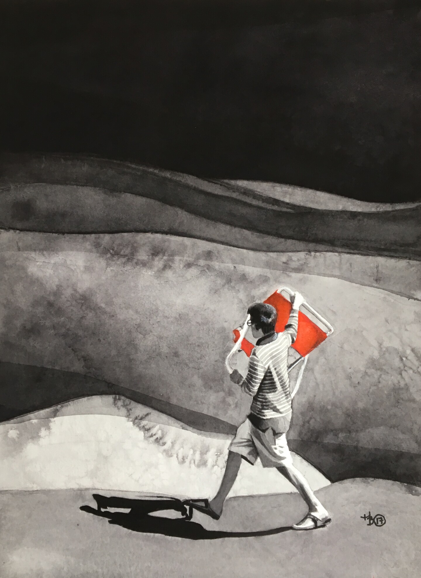 Ile Renote - Série Rouge 2, Peinture par Madeline Berger (MadB) | Artmajeur