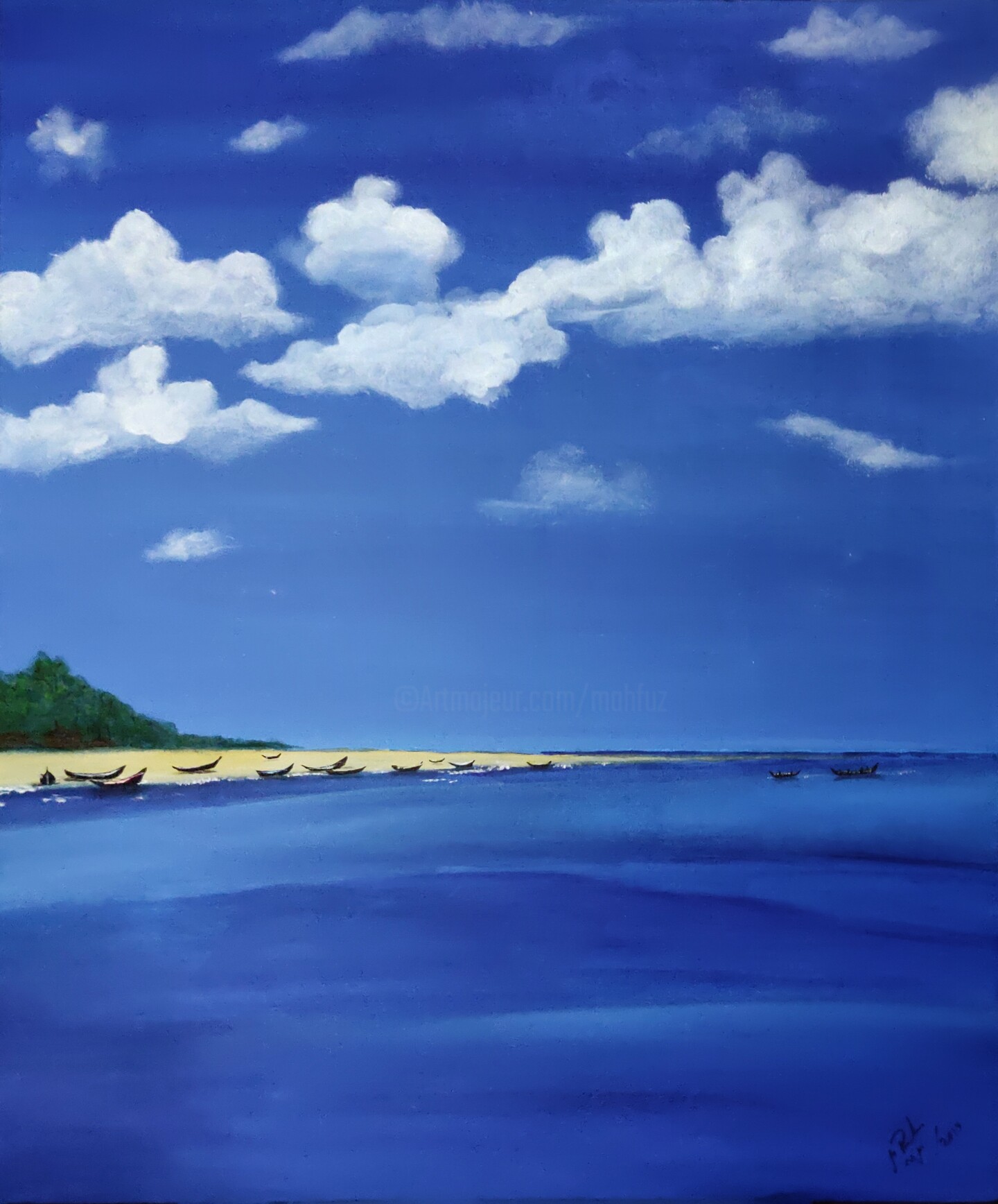 Beautiful Bangladesh - St. Martin Island, Painting by Mahfuzur Rahman | Artmajeur