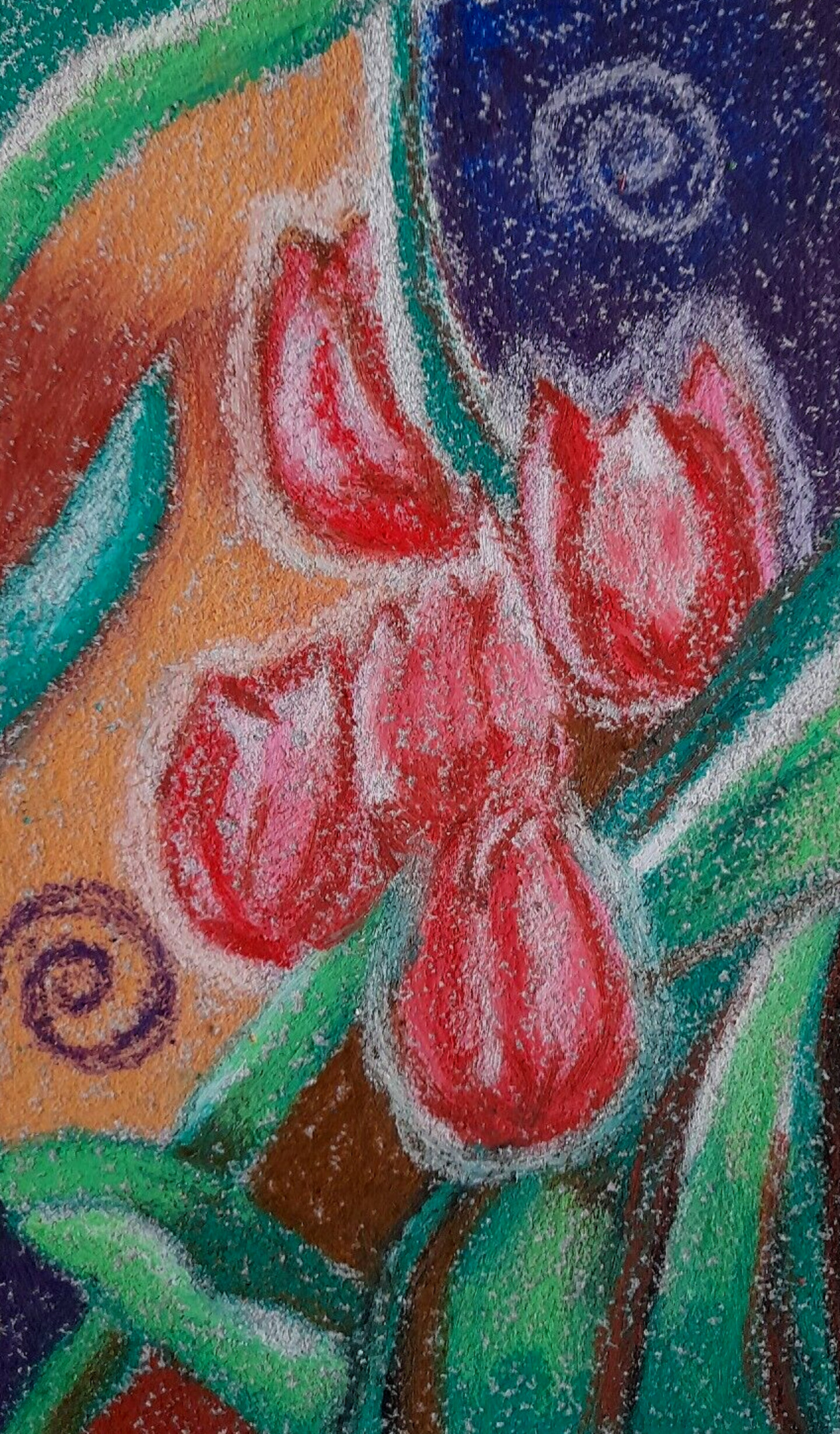 Oil Pastel Art Flowers