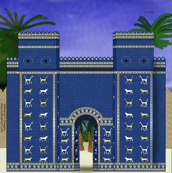 Ishtar Gate, Painting by Mike Sexton | Artmajeur