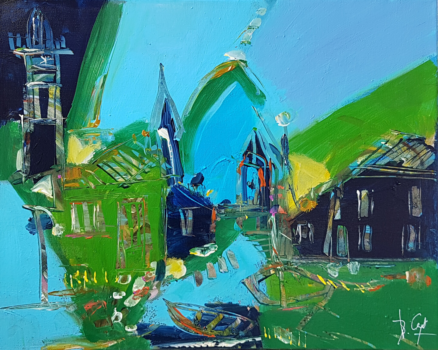 Vert Armor, Peinture par Muriel Cayet | Artmajeur