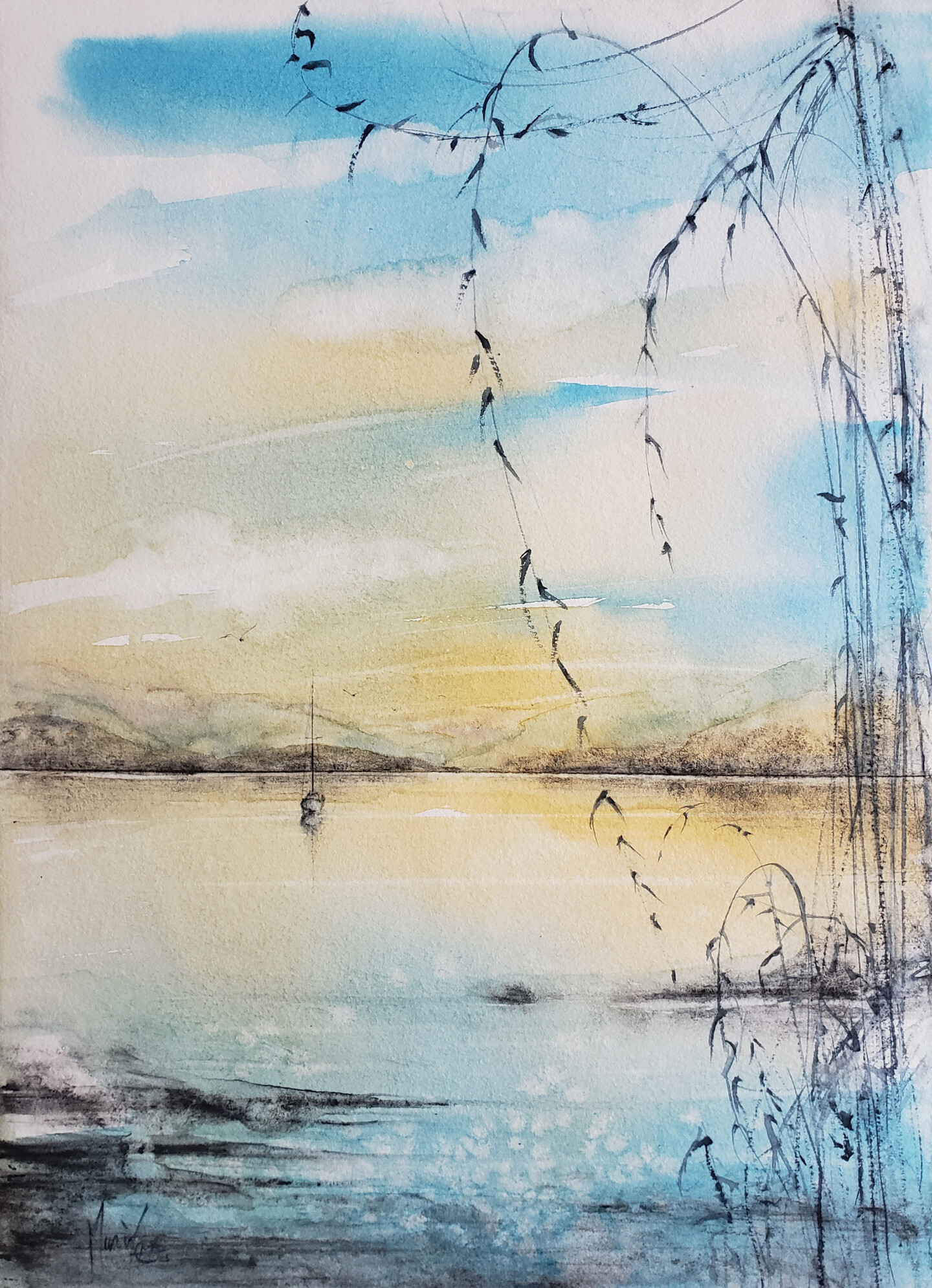 Marine Xi, Peinture par Muriel Mougeolle | Artmajeur