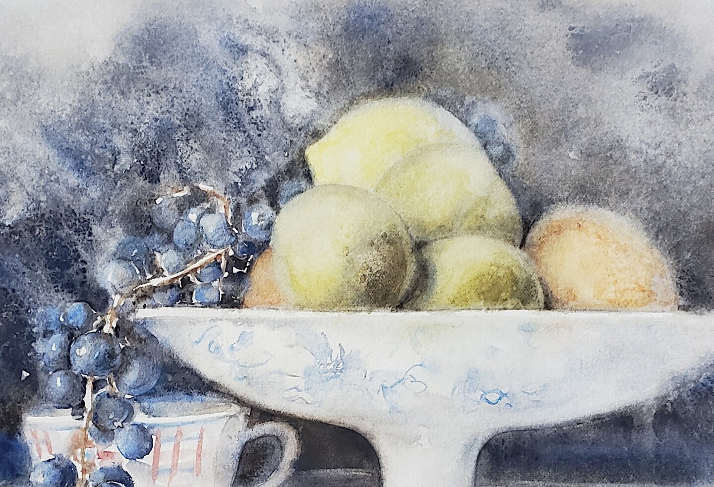 Le Vieux Compotier Ii, Peinture par Muriel Mougeolle | Artmajeur