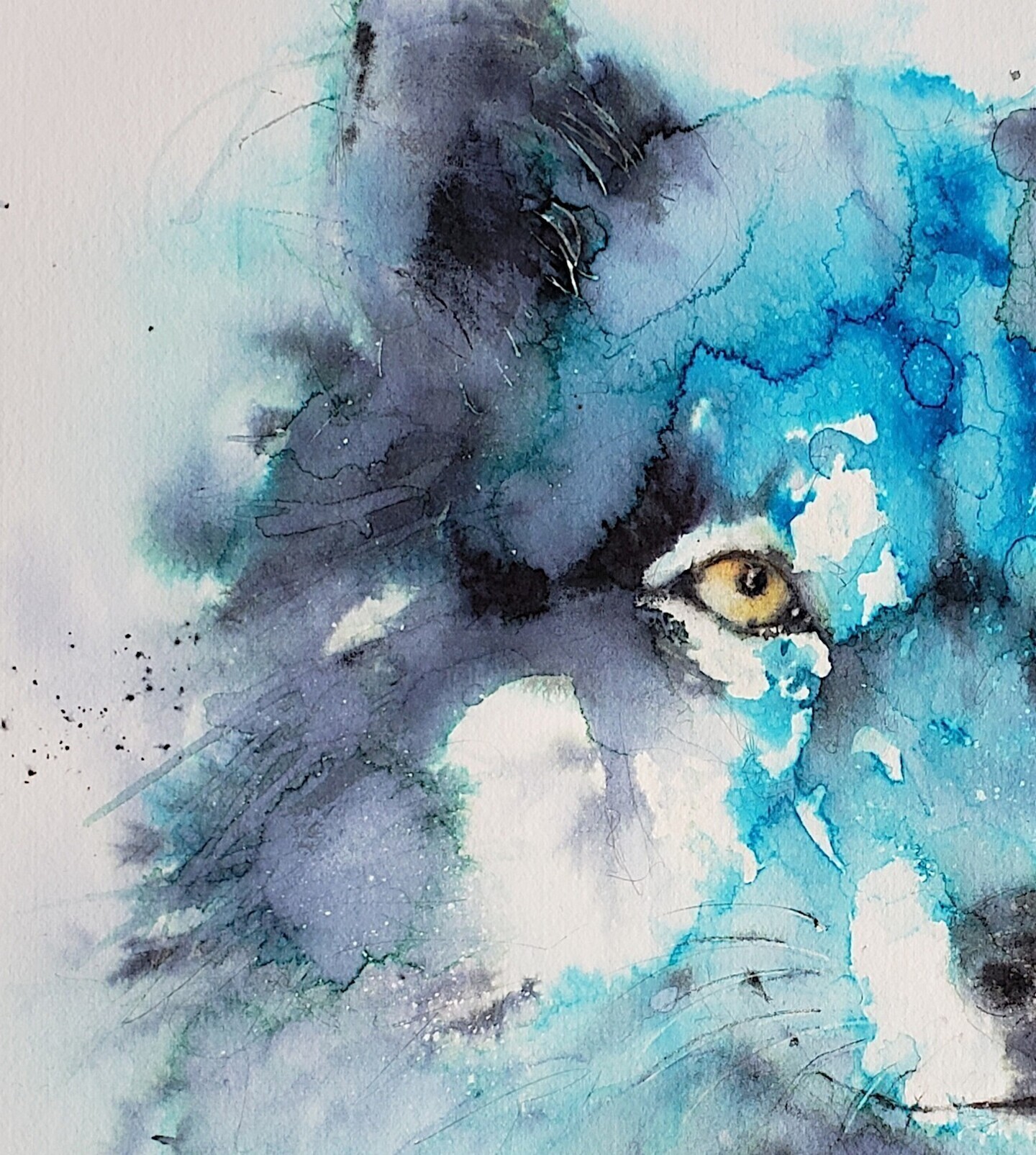 Loup Bleu, Peinture par Muriel Mougeolle | Artmajeur