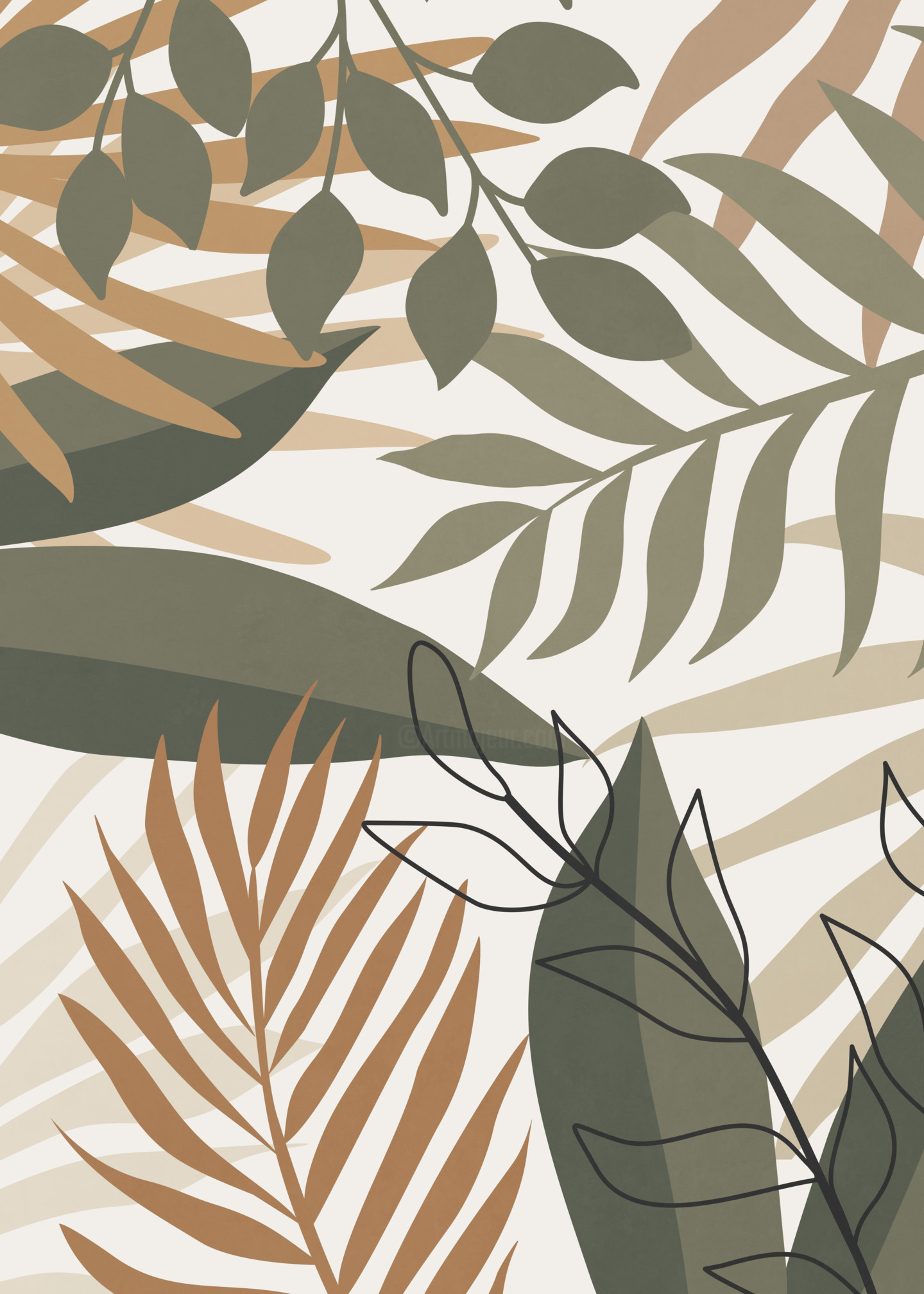 Tropical Leaves Ii, Digital Arts by My Favorite Arts | Artmajeur
