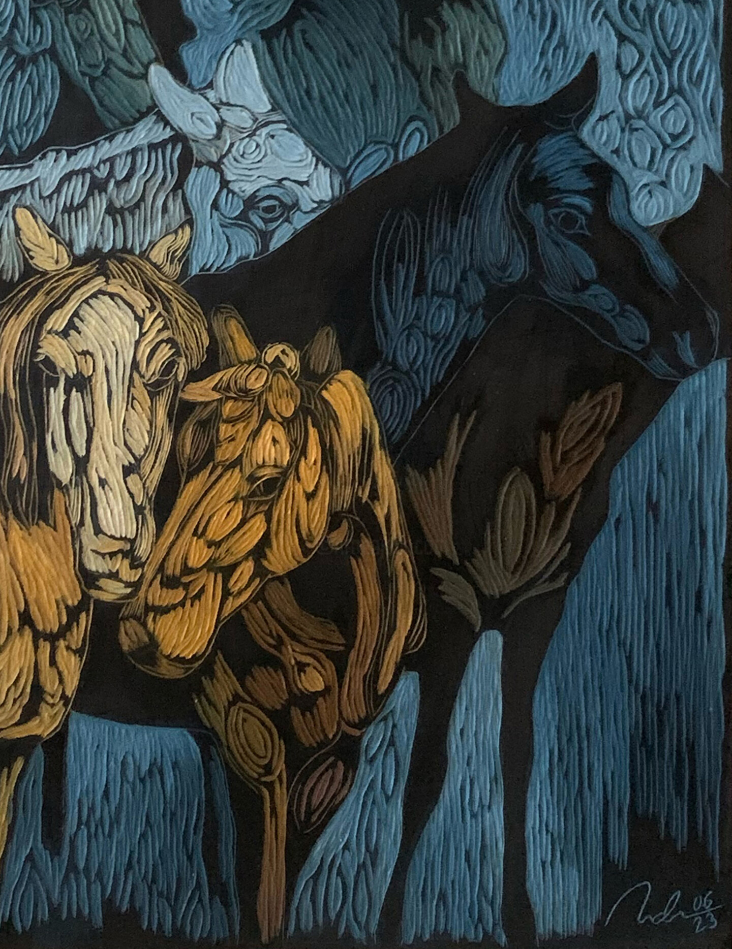 Moon Night, Painting by Nga Tran | Artmajeur