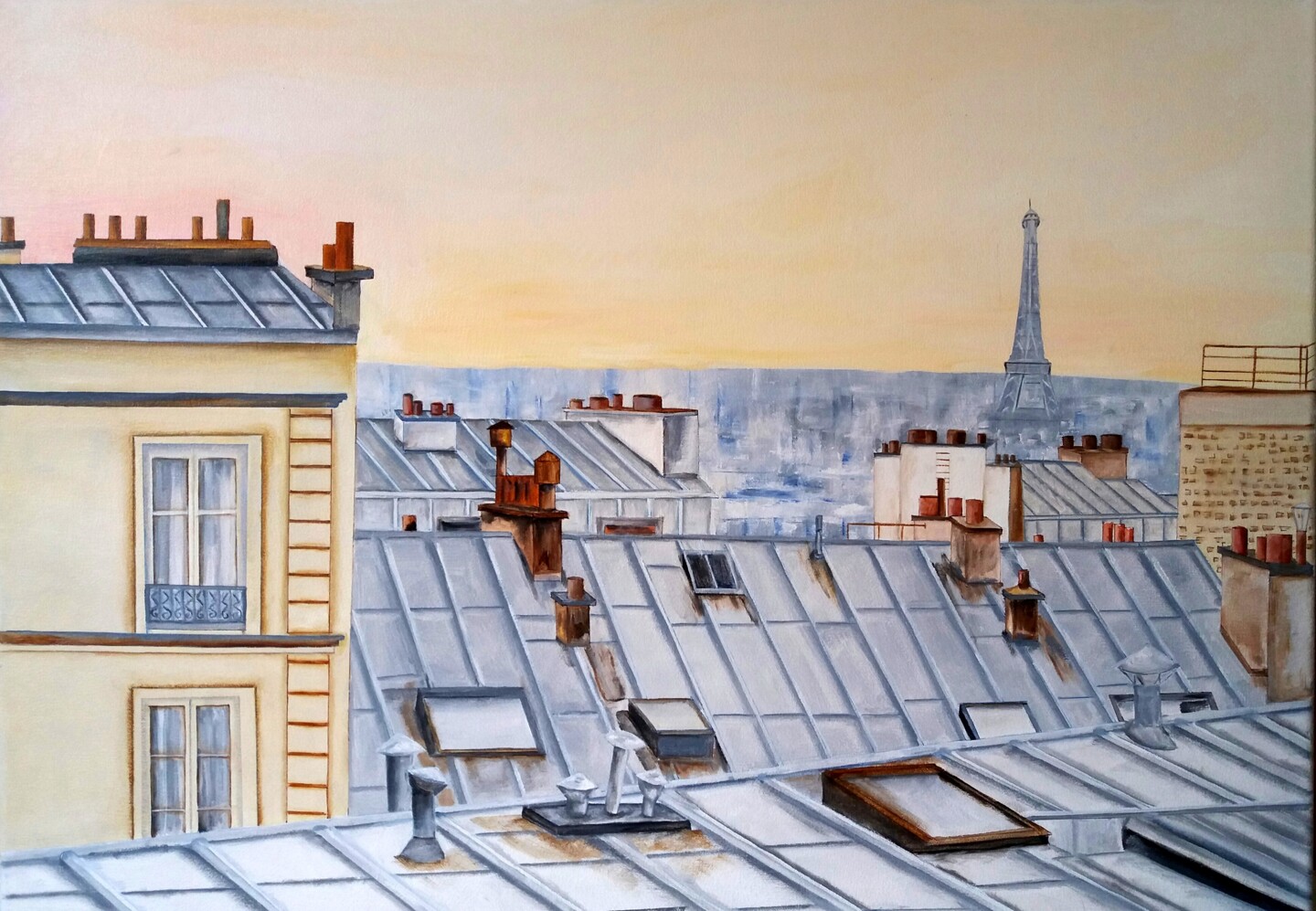 Les Toits De Paris, Painting by Nicole Pèpe Gaumier | Artmajeur