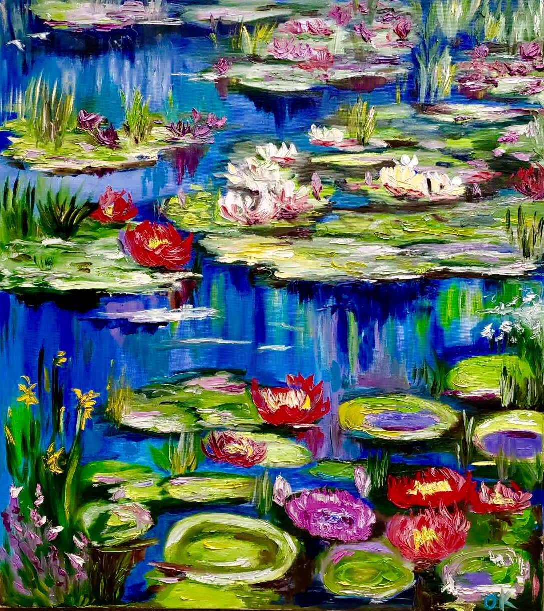 Pond Of Claude Monet In Giverny In Summe, Painting by Olga Koval ...