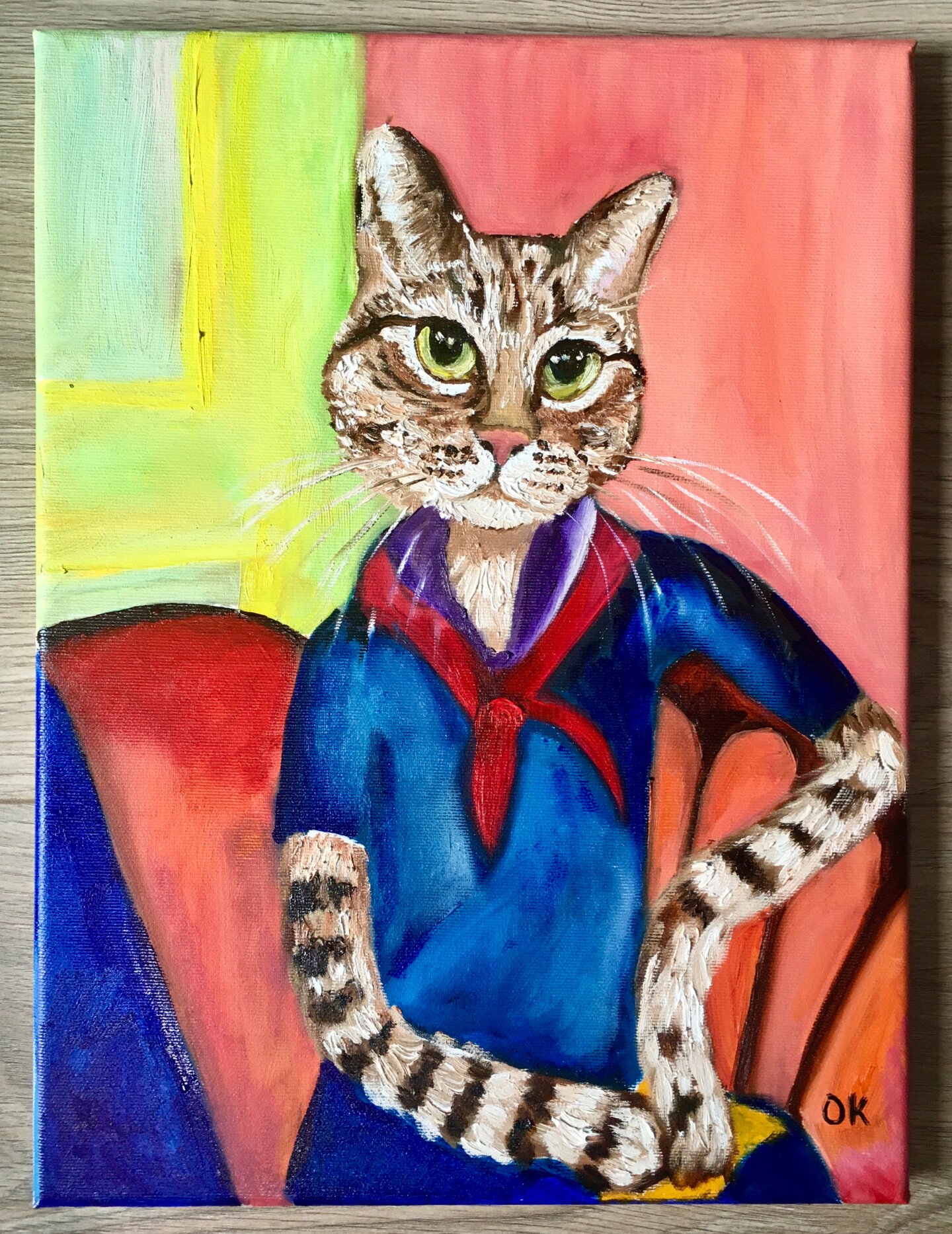 Modigliani Cat Inspired By His Paintings, Painting by Olga Koval | Artmajeur