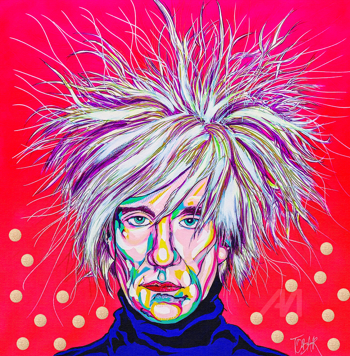 Warhol Golden Dots, Painting by Pop Art World | Artmajeur