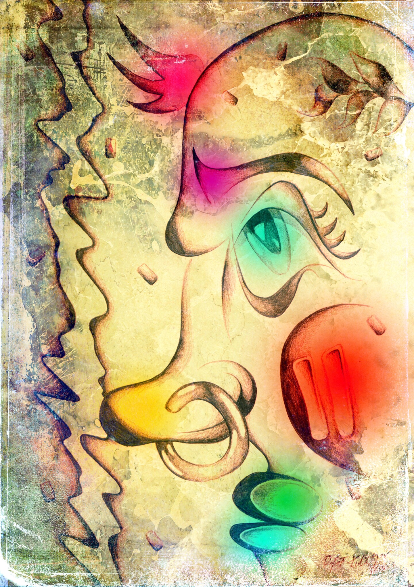 Twarz Kolaboranta Gangstera - Karykatura, Arte digital por Rafał Kulik | Artmajeur