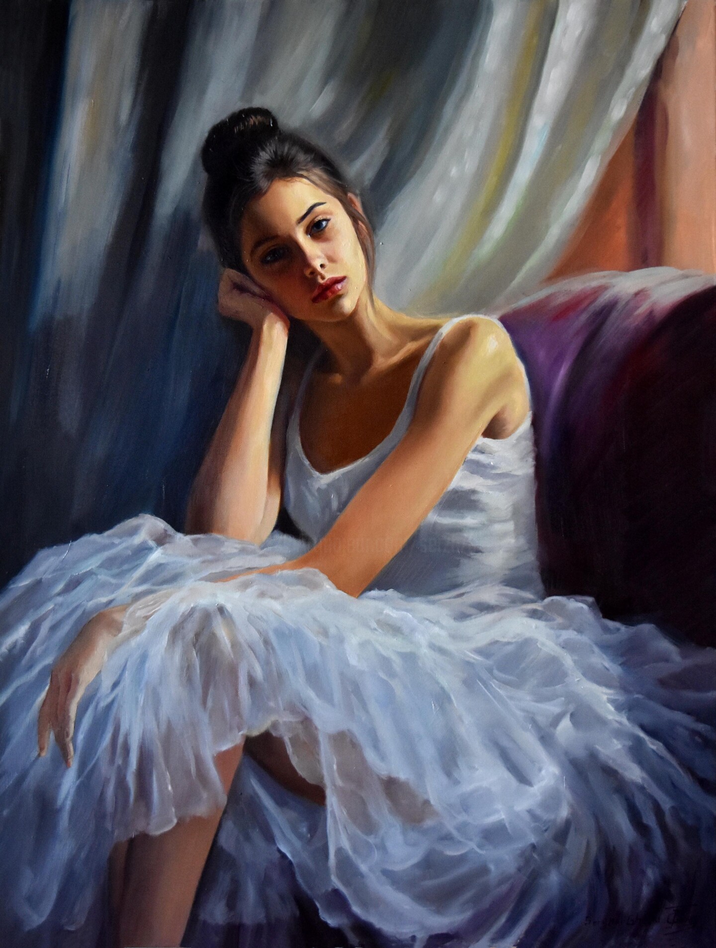 The Sadness Of Ballerina, Malerei von Serghei Ghetiu | Artmajeur