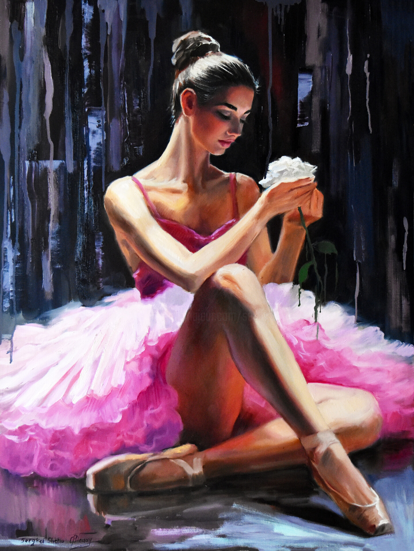 Between Darkness And Light Vii, Malerei von Serghei Ghetiu | Artmajeur