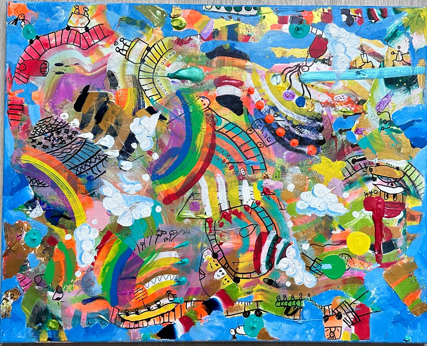 Parc D'attractions Sur Mer, Peinture par Song | Artmajeur