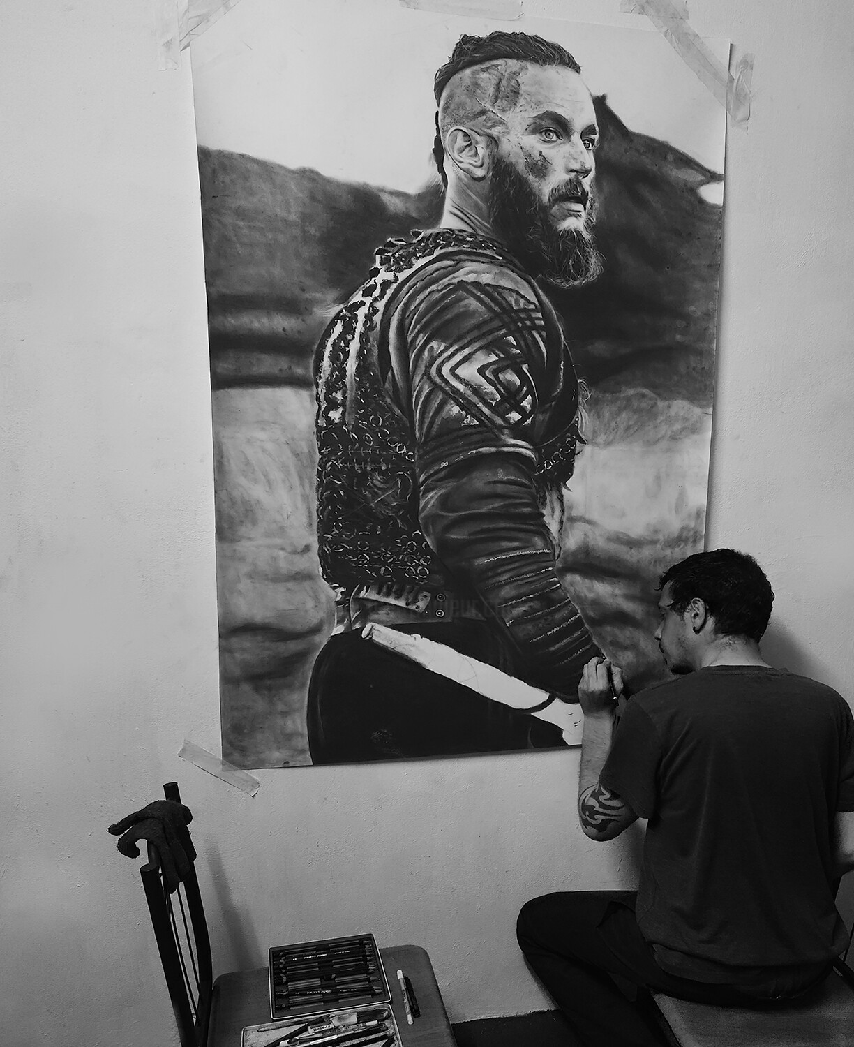 Ragnar Lodbrok Realistic Art, 그림 Steeven Shaw로 | Artmajeur