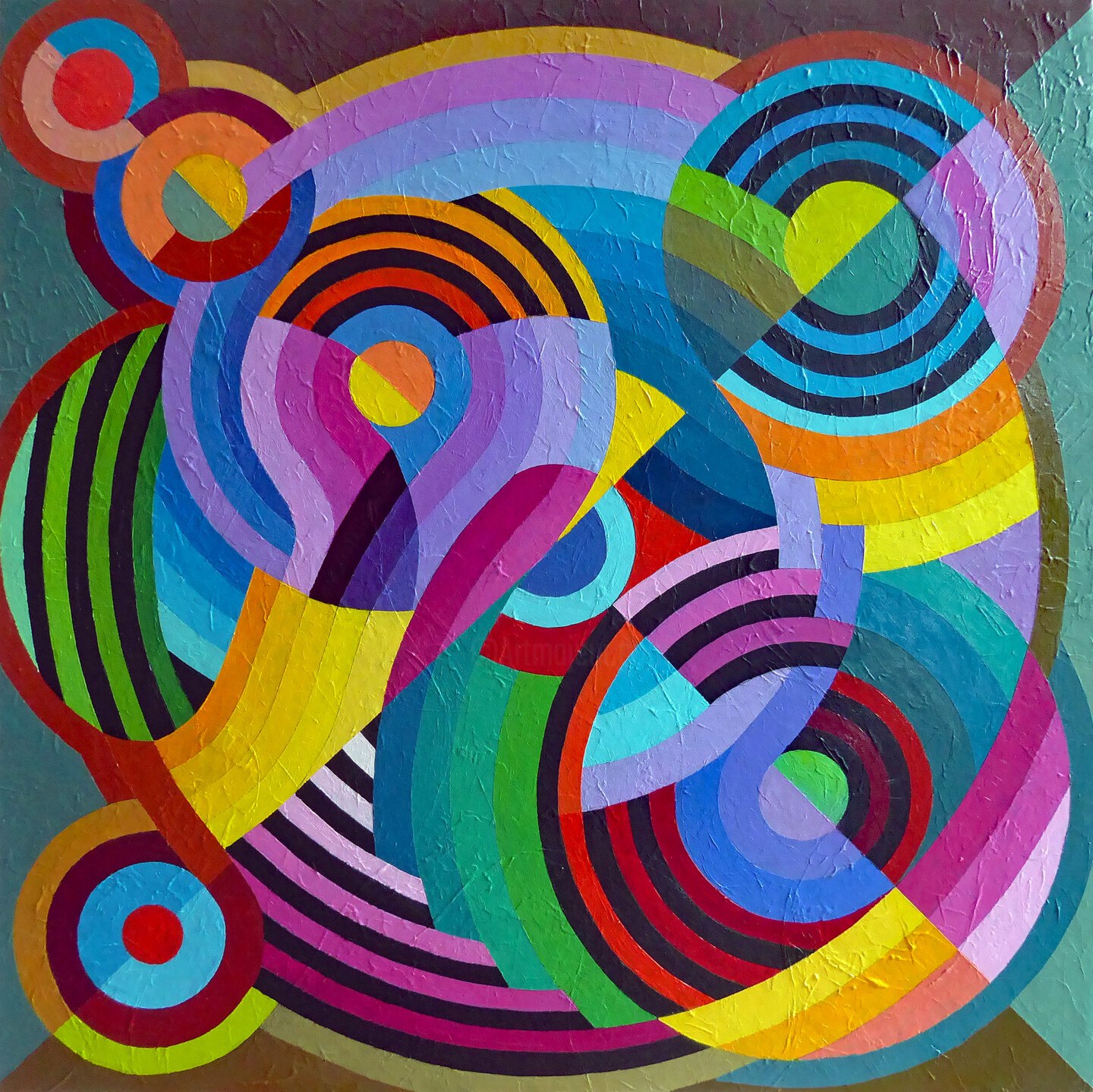 A Composition Of Rhythmic Curves, Malerei von Stephen Conroy | Artmajeur