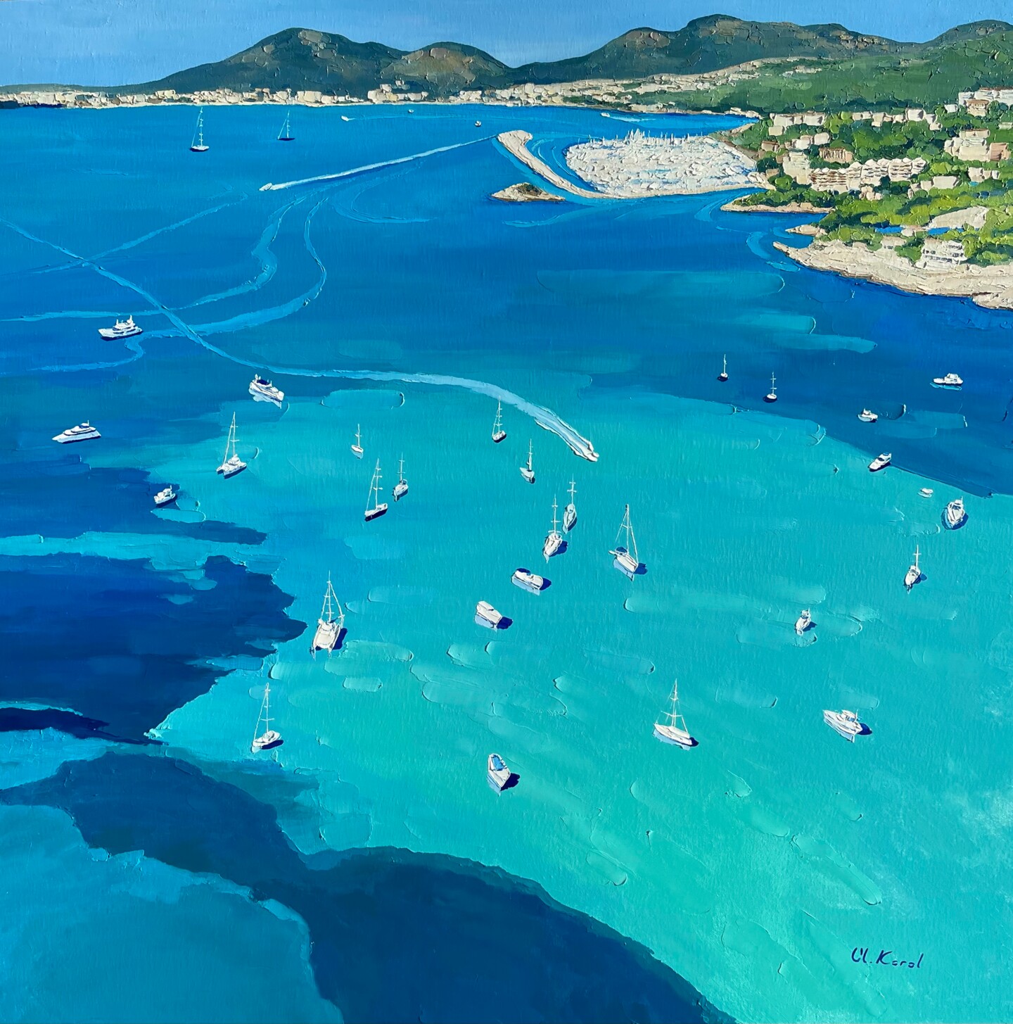 Pearls Of Mallorca. View From The Bird's, Painting by Ulyana Korol | Artmajeur
