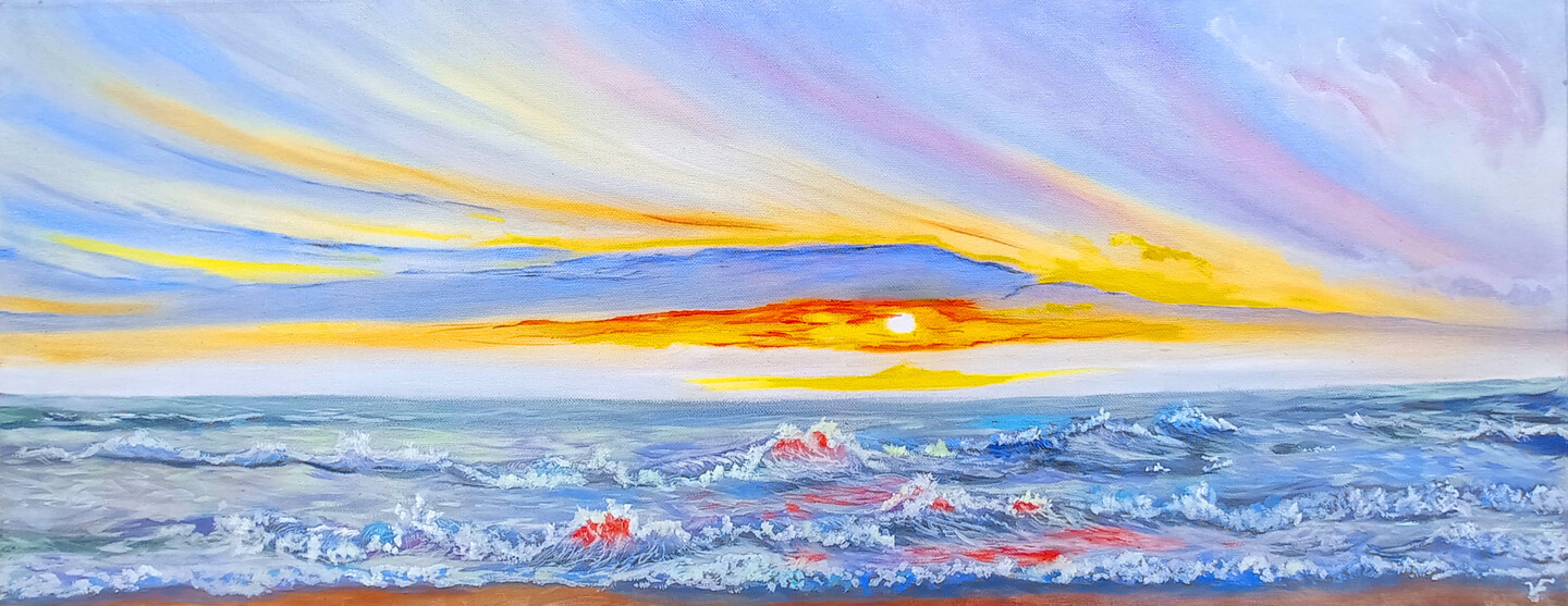 Miami Beach Painting Ocean Painting Orig, Peinture par Viktoriya Filipchenko | Artmajeur