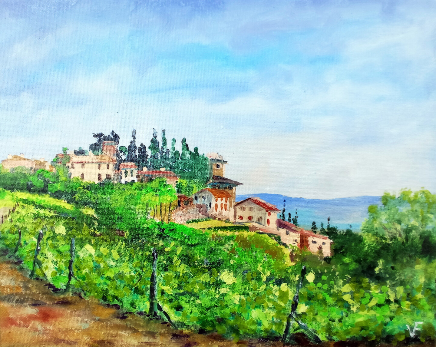 Tuscany Summer Landscape Original Painti, Painting by Viktoriya Filipchenko | Artmajeur