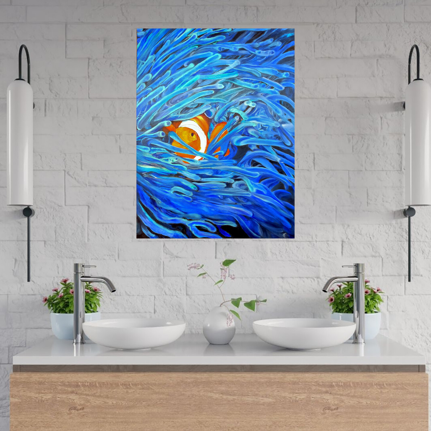 Clownfish Painting Underwater Life, 미술작품 Viktoriya Filipchenko로 | Artmajeur