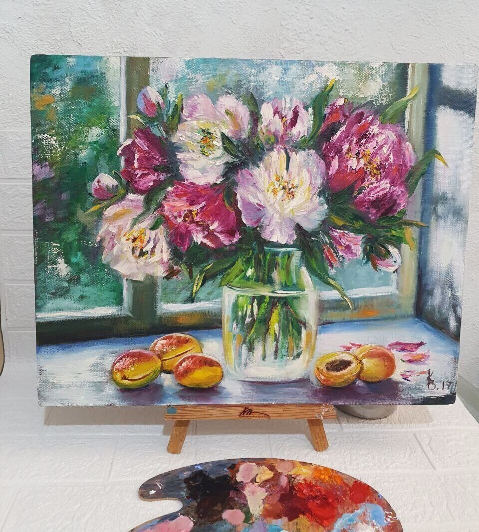 Pink And White Peonies, Painting by Vladislava Kovalenko | ArtMajeur by YourArt