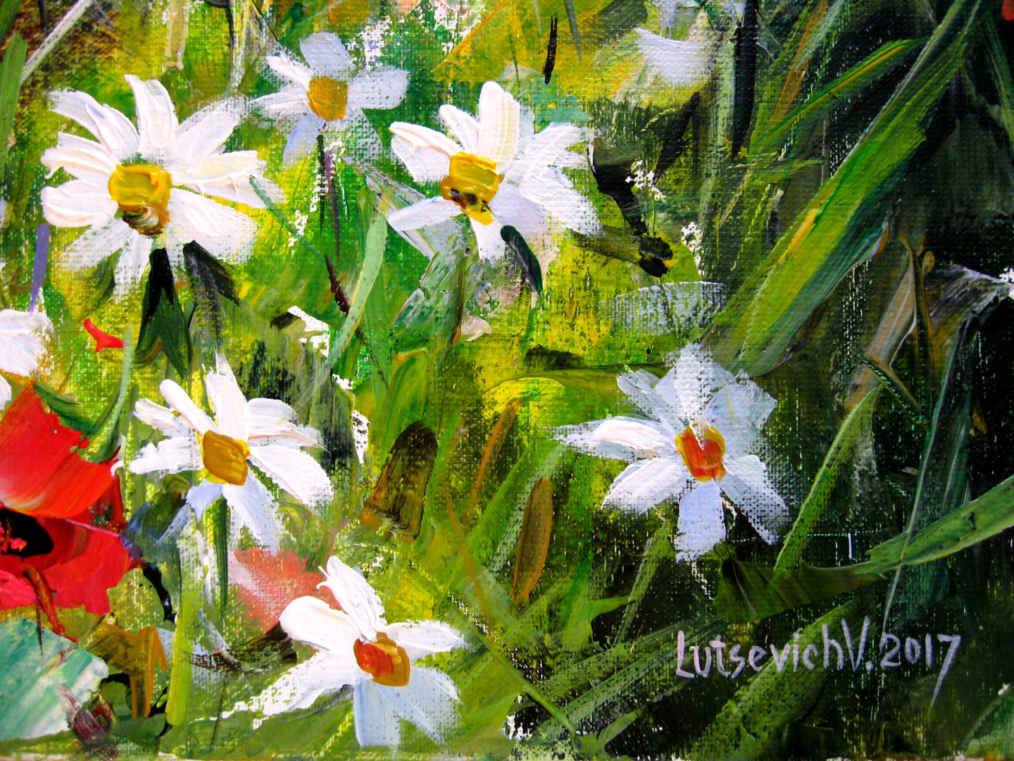 Wild Flowers, Painting by Vladimir | Artmajeur