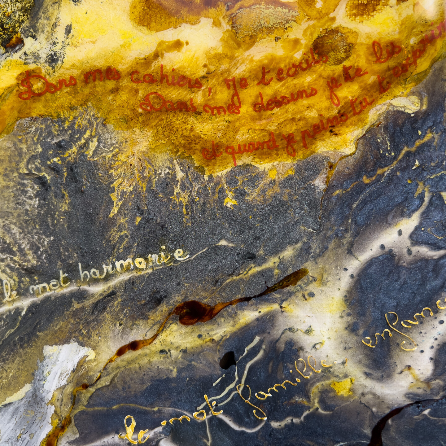 "Les Mots Qui Fon Vivre, De Paul Eluard", Peinture par Yannick Bernard | Artmajeur