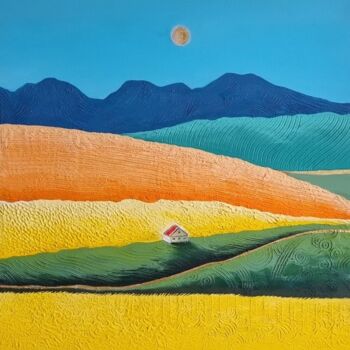 Whale And Boat Under The Moonlight, Painting by Nadezhda Opekunova (Lillas Art) | Artmajeur