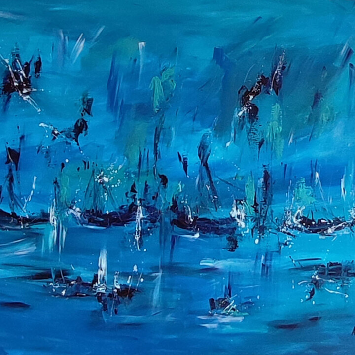 Le Bleu Intense De La Nuit - Tableau Abs, Peinture par Âme Sauvage | Artmajeur