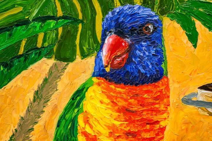 Australian Parrots Rainbow Lorikeet Jung, Painting by Arina Yastrebova ...