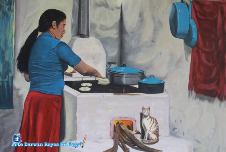 Cocina Típica Catracha, Pintura por Darwin Reyes El Pato | Artmajeur