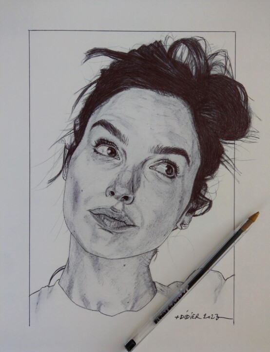 Gal Gadot, Drawing by Didier Plouviez | Artmajeur