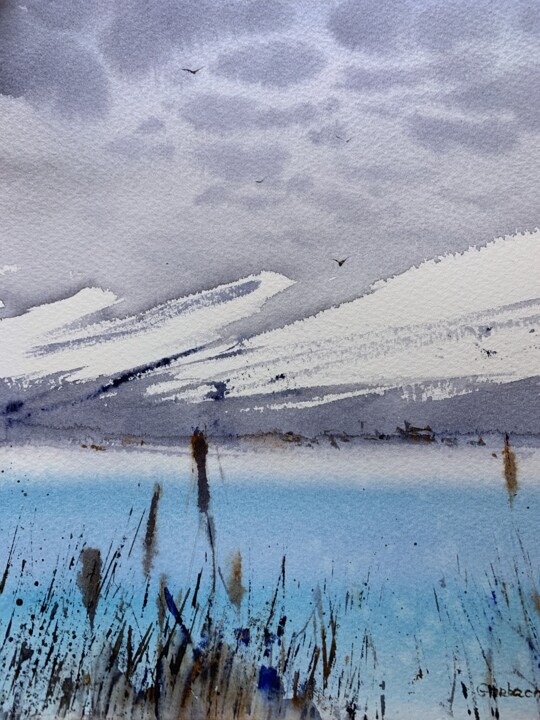 Blue Lake In The Mountains, Painting by Eugenia Gorbacheva | Artmajeur