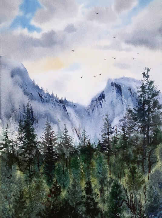 Forest And Mountains, Painting by Eugenia Gorbacheva | Artmajeur