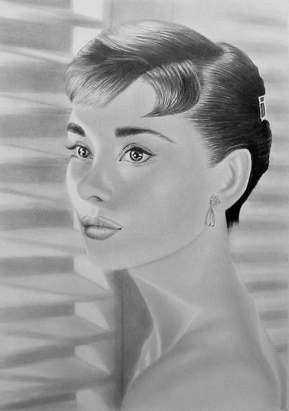 Audrey Hepburn Pencil Drawing
